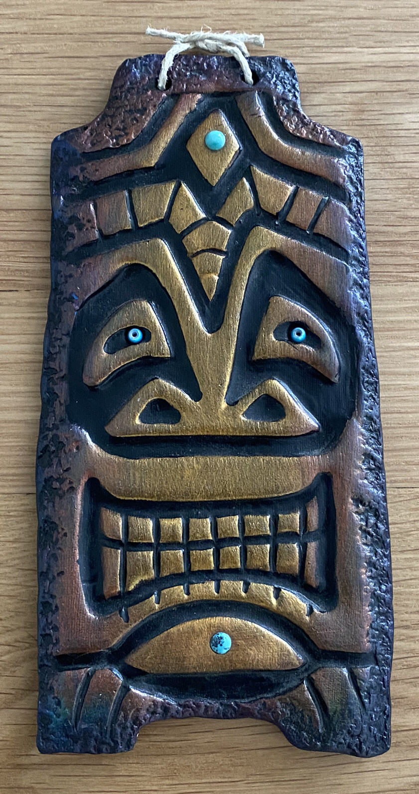 Hand Painted Bisque Tiki Wall Plaque by Dakan of Kauai, Hawaii Tiki Bar ...