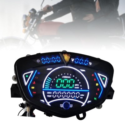 Motorrad Digital Tacho Tachometer Kontrollleuchte Uhr Einstellung | eBay