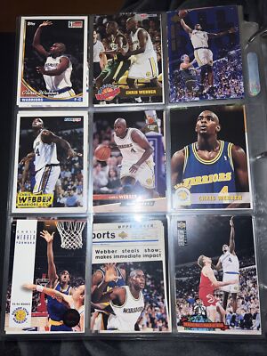9 Card lot Chris Webber Warriors Wizards 76ers Pistons Michigan ...