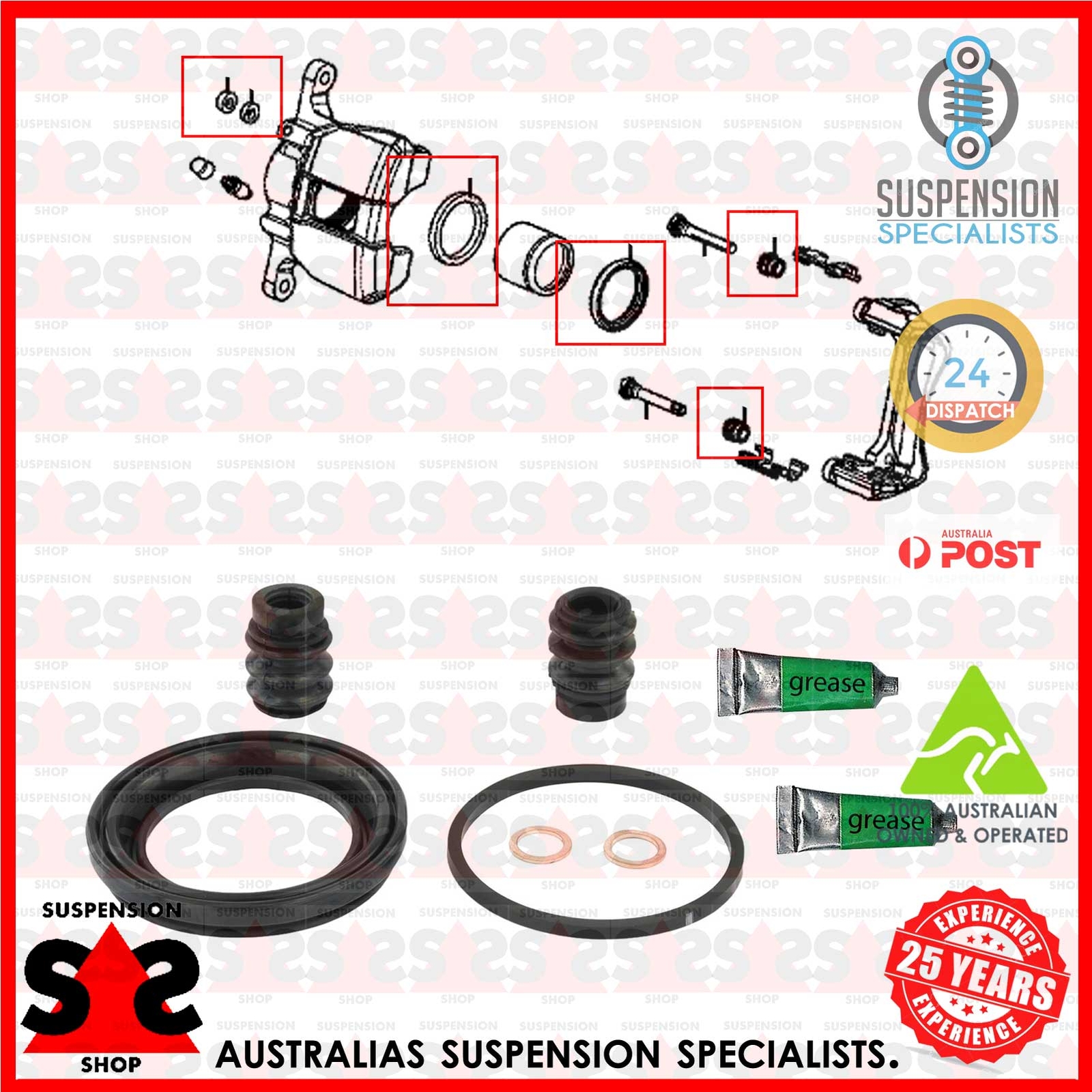 Front Axle Repair Kit, Brake Caliper Suit HONDA Civic X Hatchback (Fc ...