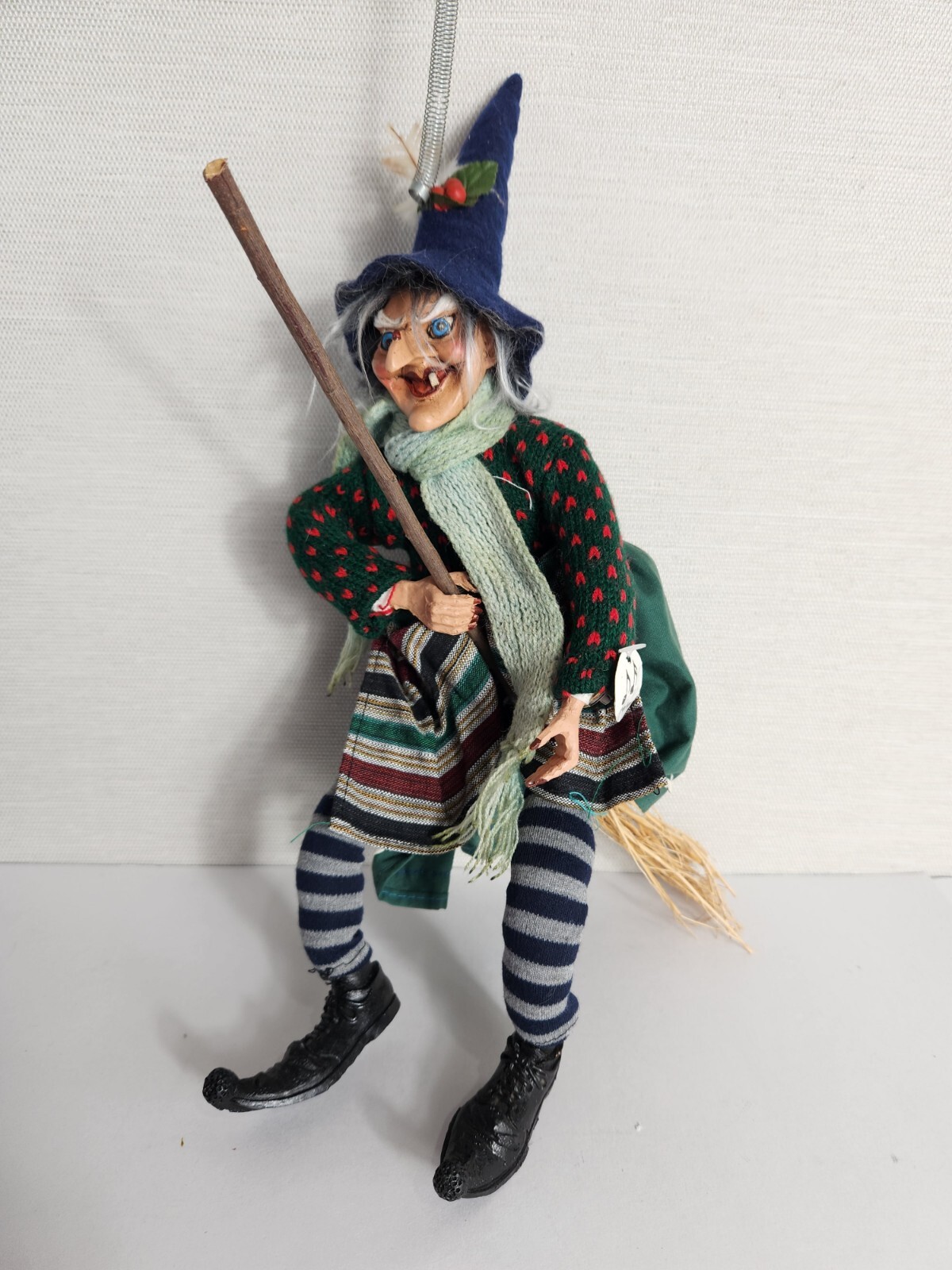 Vtg Pierrot Lalka Halloween Witch Doll Broom Soft Body #12766 Sound ...