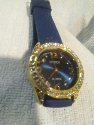 Womens Ladies Girls New Bling Gold CZ Rhinestone Quartz Studio Time ...