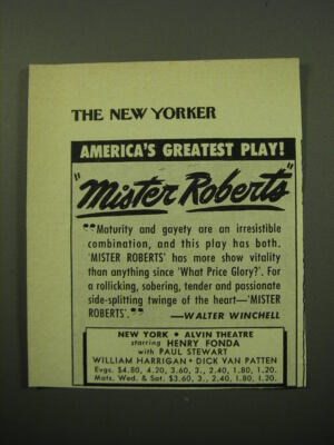 1950 Mister Roberts Play Ad - America's Greatest Play! | eBay