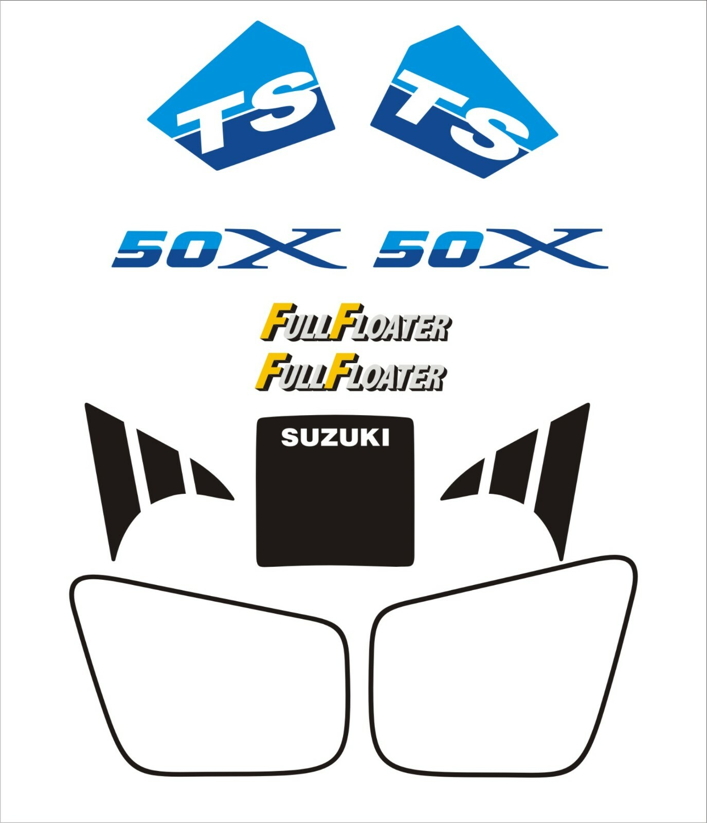 Suzuki TS50X 1987 Decal Kit White Bike. | eBay