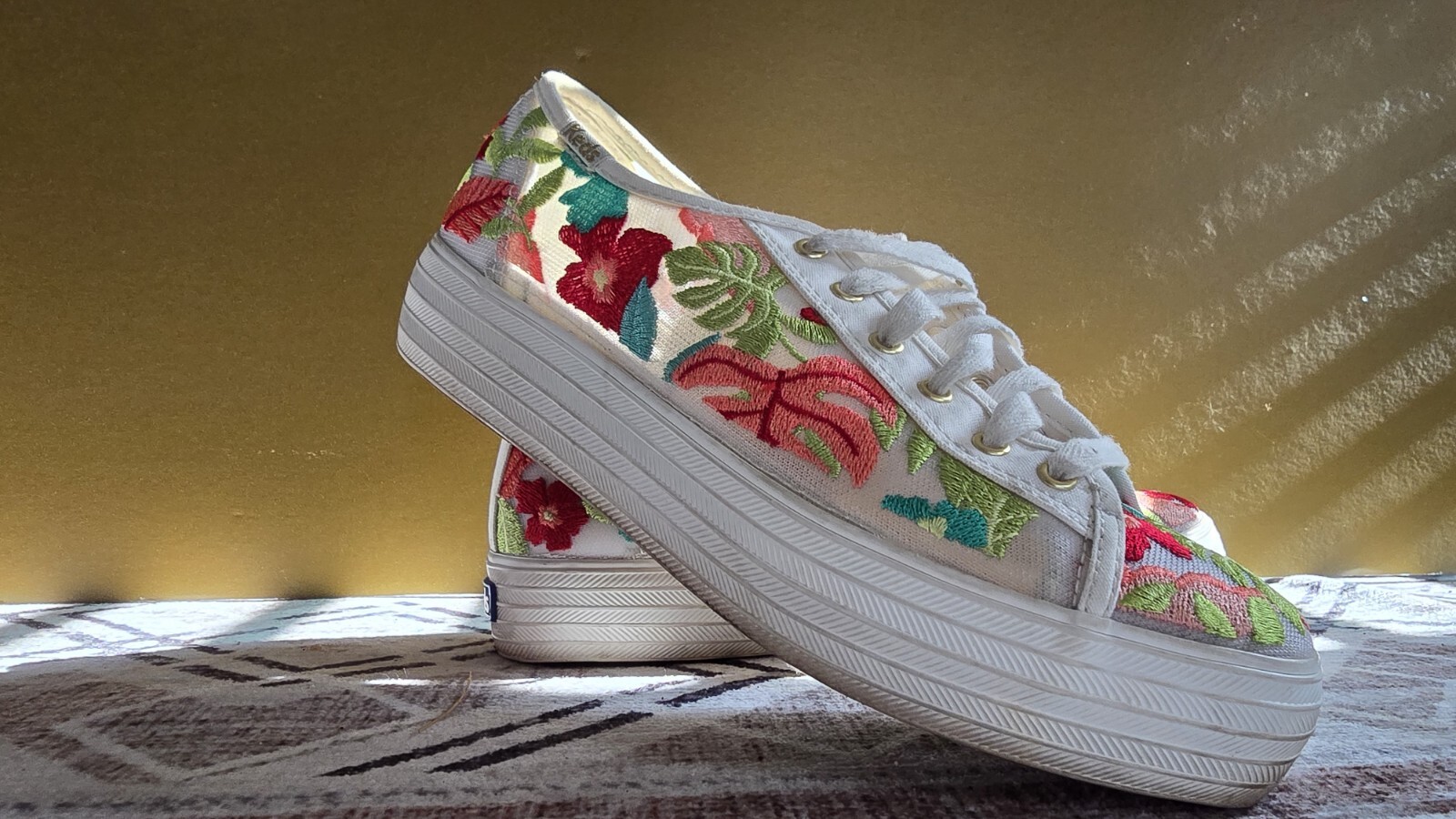 Keds Triple Kick Tropical Embroidery/white Platform - Gem