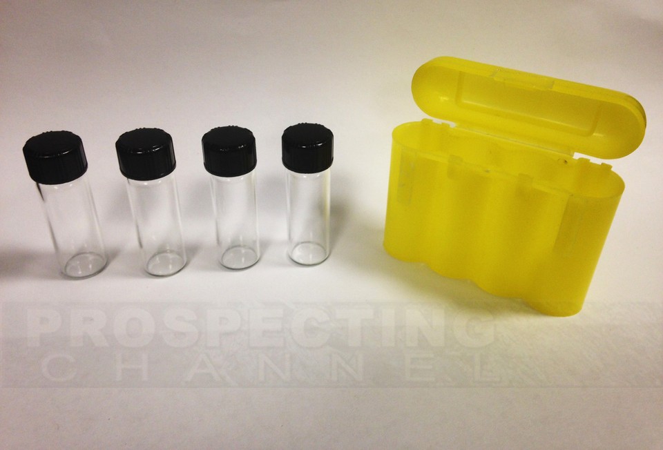 VIAL Carring CASE Holder Protector with 4 1 ozt GOLD VIALS Storage ...