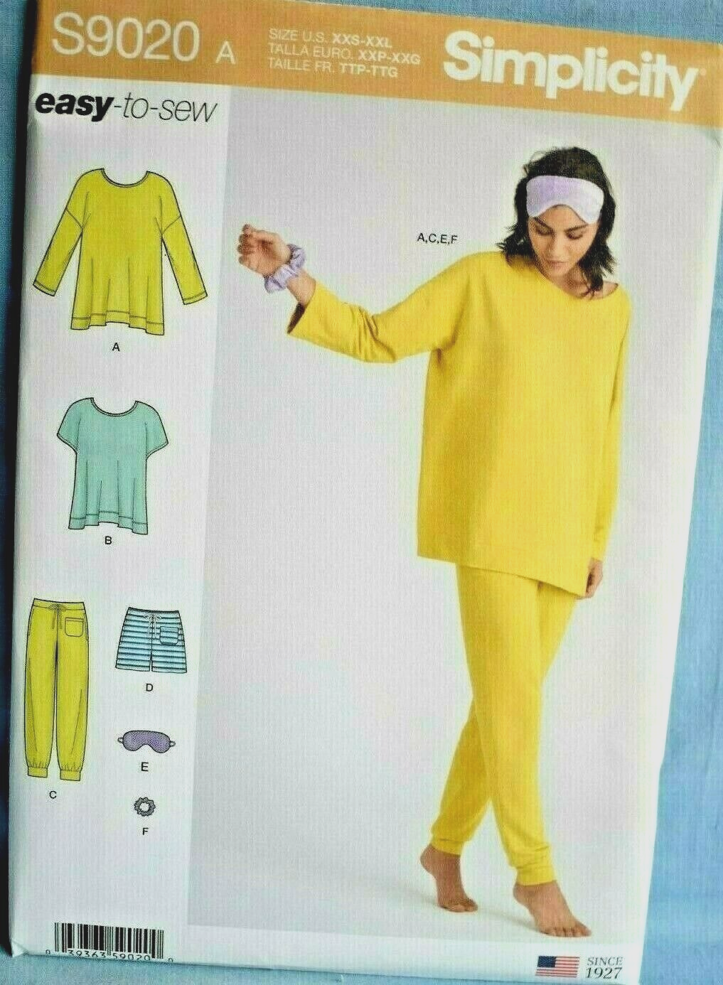 Simplicity Pattern 9020 Top Eyemask Misses Size XXS XSM SM Med LRG XLG ...