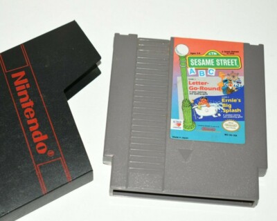 Nintendo NES Sesame Street ABC Letter Go-Round Ernie's Big Splash w ...