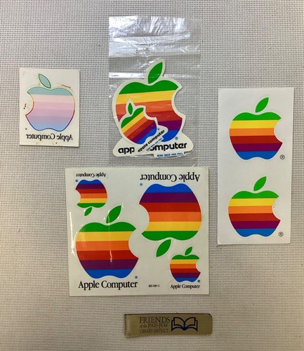 Vintage 80's 90’s APPLE COMPUTER RAINBOW Logo Stickers Original 9 ...
