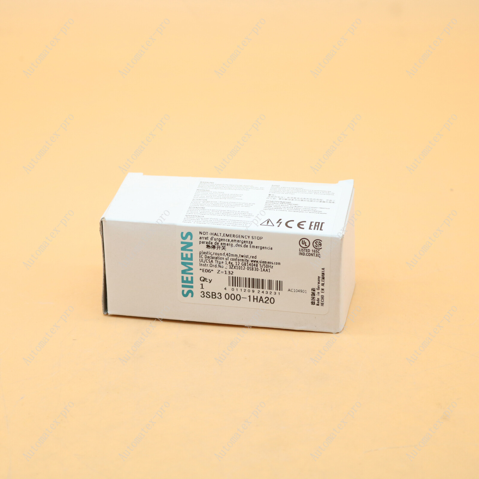 1PC New SIEMENS 3SB3000-1HA20 3SB3000-1HA20 emergency stop switch FAST ...