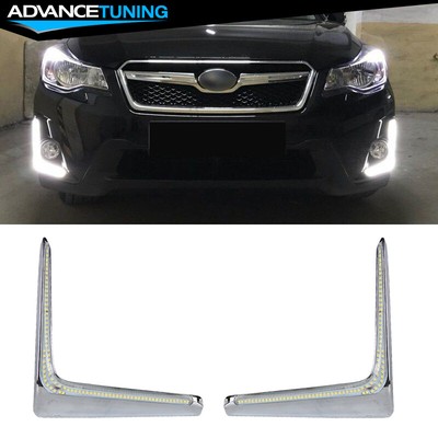 Fits 16-17 Subaru XV Crosstrek LED DRL White Daytime Running Driving ...