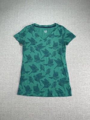Mossimo Top Adult XS Green Short Sleeve V Neck Blouse Classic Womens | eBay