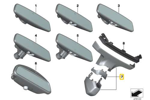 BMW 5 G30 Interior Mirror Houding Trim Set 6817654 51166817654 NEW ...