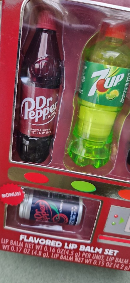 Dr. Pepper - Flavor Lip Balm Set - 4 Lip Balms - Dr. Pepper / 7UP / AW ...
