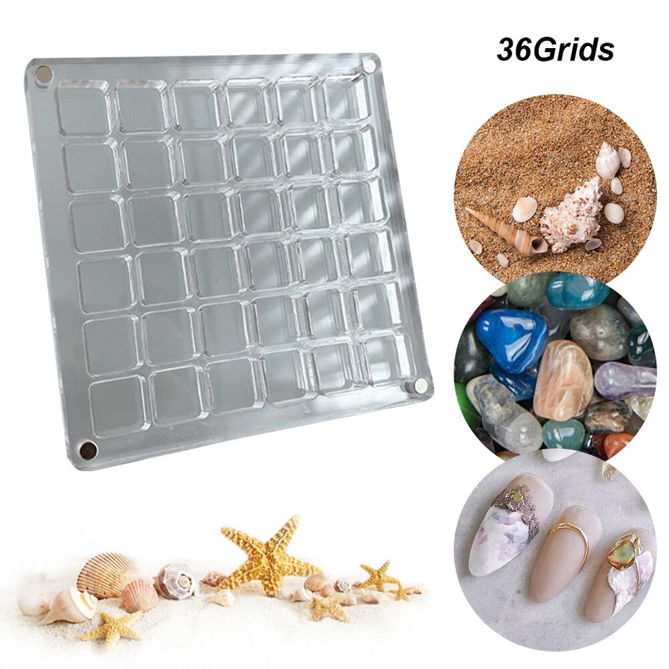 36 64 Grids Seashell Display Box Acrylic Magnetic Seashell Display Case ...