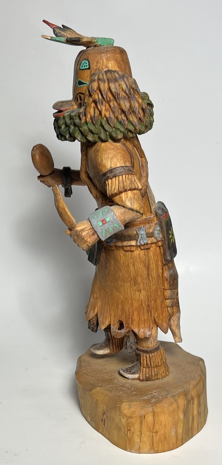 AMAZING Native Hopi Kachina Honan Badger Wood Carve Doll Statue Figure ...