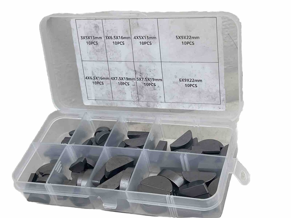80pcs Woodruff Key Assortment Set Flywheel Pulley Crank Way Mechanical ...