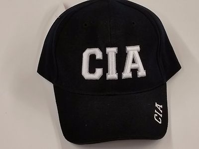 CIA Adult Black Baseball Hat Cap Embroidered Lettering, NEW | eBay