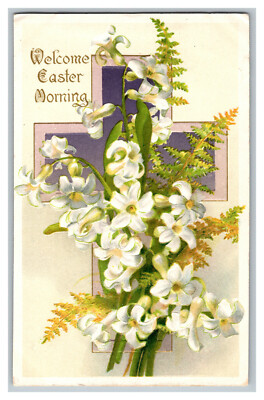 Postcard Welcome Easter Morning Vintage Standard View Card Lillies ...