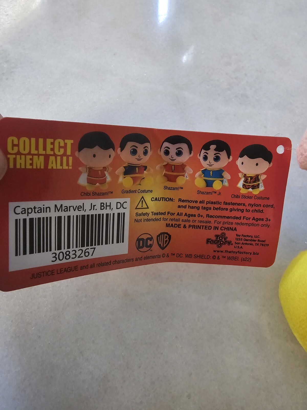 Rare 10" DC Comics Shazam! Jr. Captain Marvel Sitting Plush Doll Figure ...