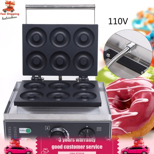 Commercial 6 Holes Electric Doughnut Maker Waffle Donut Bake Machine ...