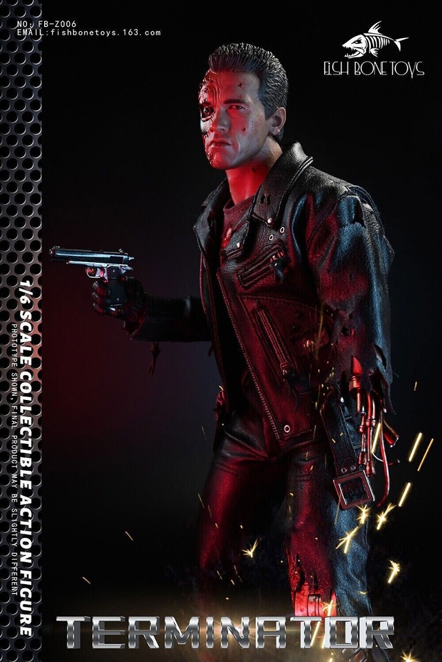 New FISH BONETOYS FB-Z006 1/6 The Terminator T800 Arnold Schwarzene 12 ...