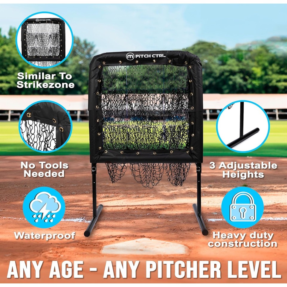 Pitch CTRL Pocket Pitching Net 9 Hole Pitching Target Strike Zone for ...