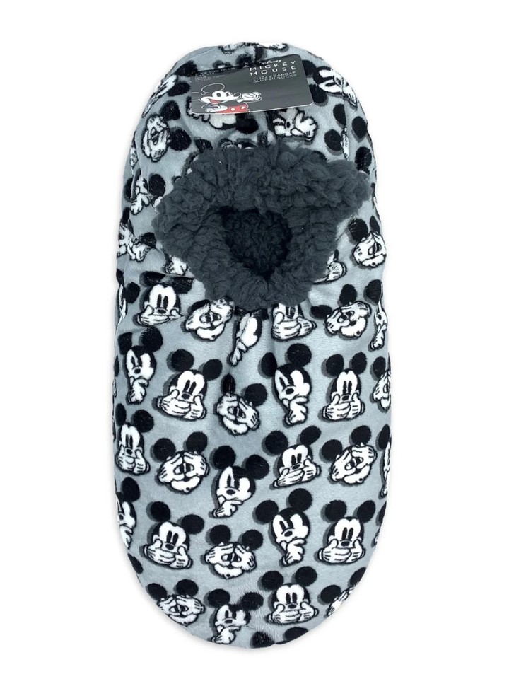 Disney Fuzzy Babba Men's Mickey Mouse Slipper Socks M/L Size 7.5 - 9.5 ...