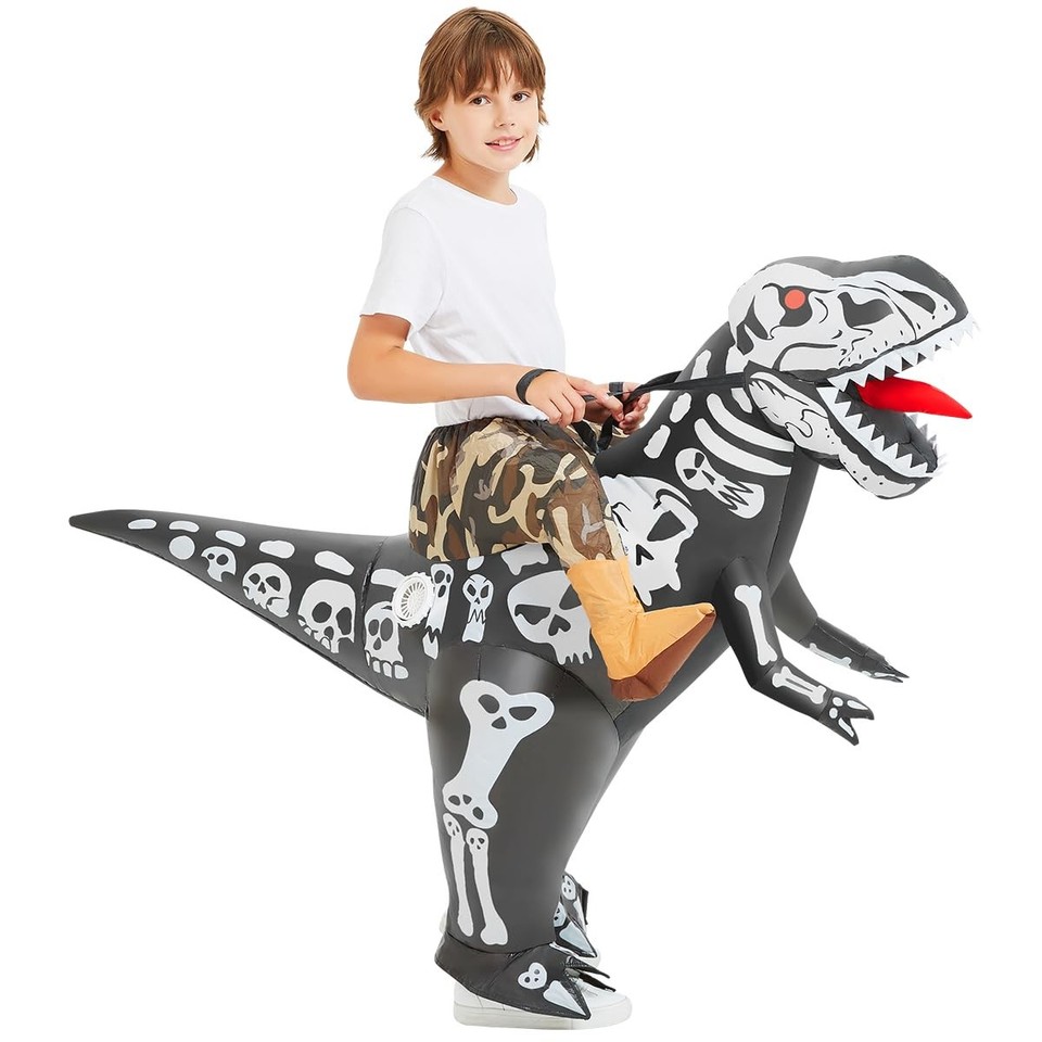 Inflatable Dinosaur Costume Kids Ride-on Inflatables Blow Up Dino ...