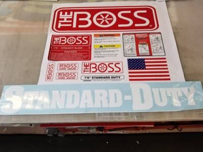 BOSS Standard Duty Snow Plow 11 Pc Decal Replacement Kit Order Any size ...