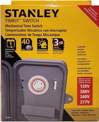 STANLEY Pool Pump Timer Outdoor Heavy Duty 24Hr Programmable For Pool ...