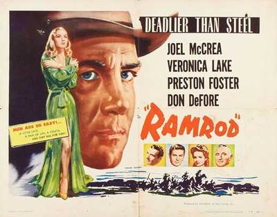 RAMROD Movie POSTER 22x28 Half Sheet Joel McCrea Veronica Lake Don ...