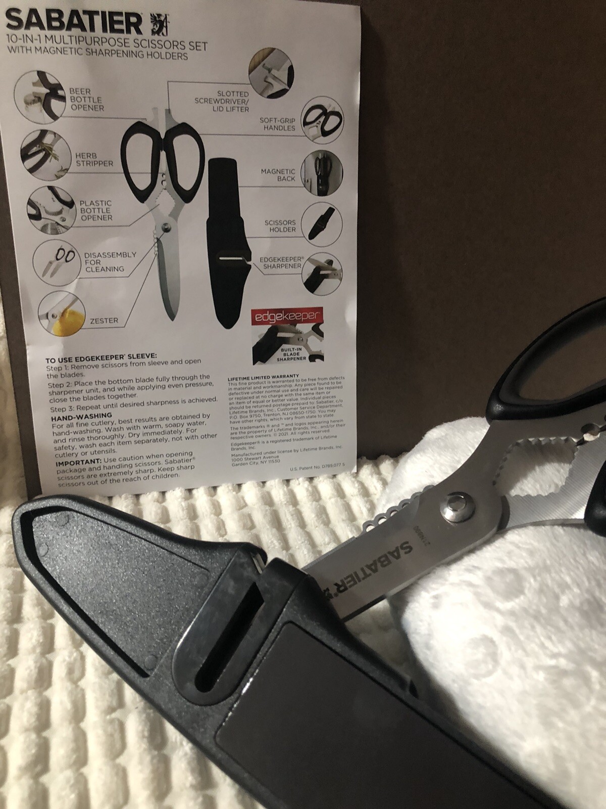 Sabatier 10-in-1 Multi-Purpose Scissors and Sharpening Sheath Magnetic ...