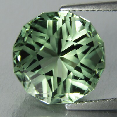 8.63Cts Natural Green Amethyst -prasiolite- Round Missing Cut Loose Gem ...