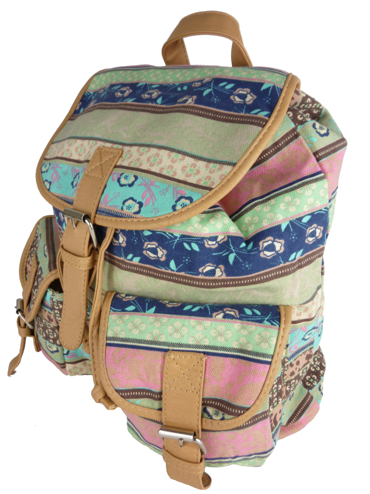 Damen Rucksack Stoffrucksack Canvas Retro Vintage backpack bunt Ethno ...