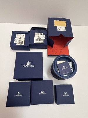 Lot Of 5 Swarovski Blue Boxes Gift Boxes Only W Outer Boxes See Photos ...