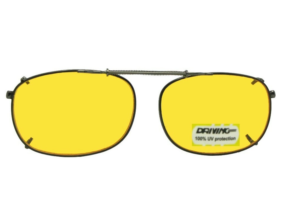 Rectangular Non Polarized Yellow Clip-on Sunglasses | eBay