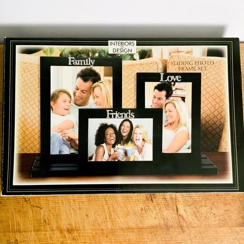 Trio of Black and Silver Family Photo Frames NWB | eBay