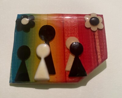 Vintage People Pins by LUCINDA 3D Pins Colorful Background Flowers | eBay