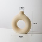 Nordic Vase Circular Hollow Ceramic Donuts Flower Pot Home Living Room ...