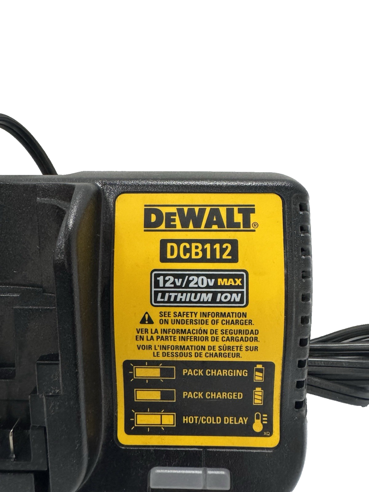 Dewalt Battery Charger, 12V & 20V Max Li-Ion DCB112, Replaces DCB100 ...