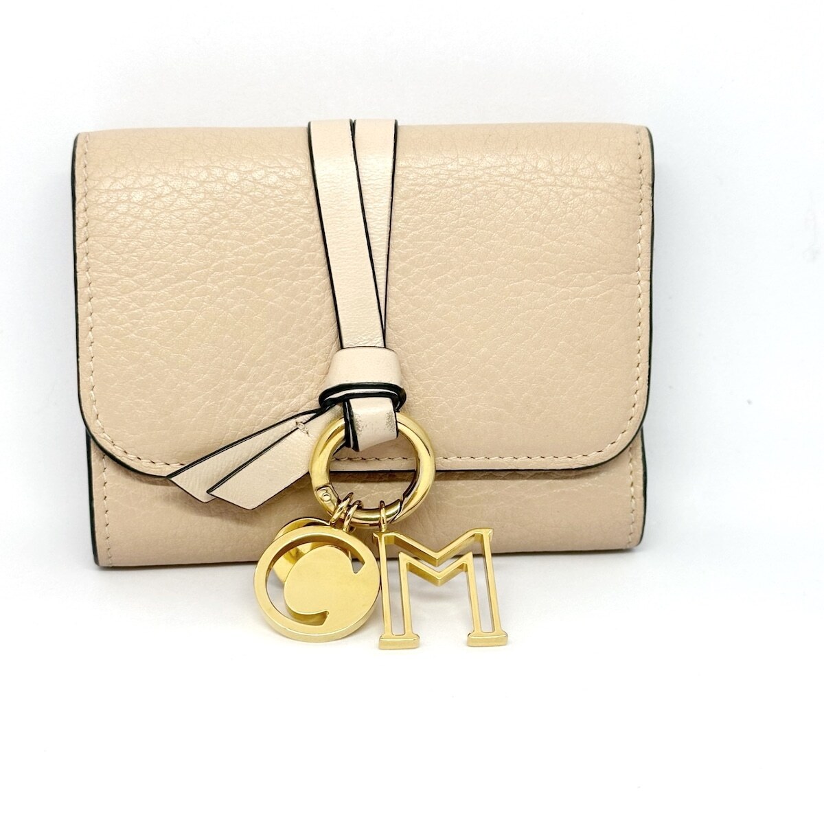 Auth Chloe Alphabet Small Trifold Wallet - Beige Leat… - Gem