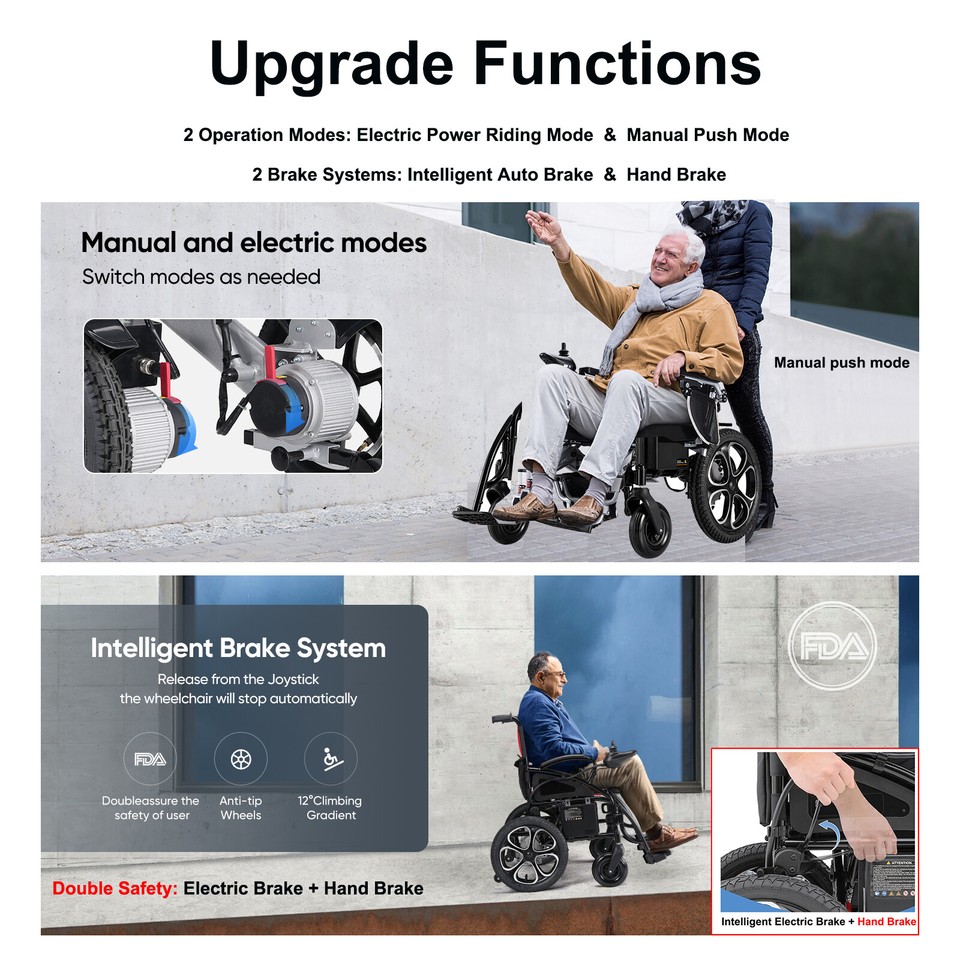 Folding Electric Wheelchairs FDA Certified Medical Mobility Scooter ...
