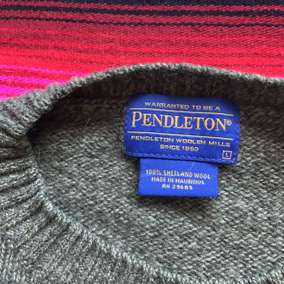 Pendleton Wool Sweater Mens Size Large Green *patched Elbow* | eBay