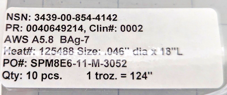 56% Silver BAG-7 Brazing Solder Wire Food Equipment, Stainless 1 ½ OZ ...