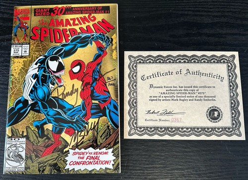 THE AMAZING SPIDER-MAN #375 SIGNED COMIC BOOK /1000 MARK BAGLEY RANDY ...