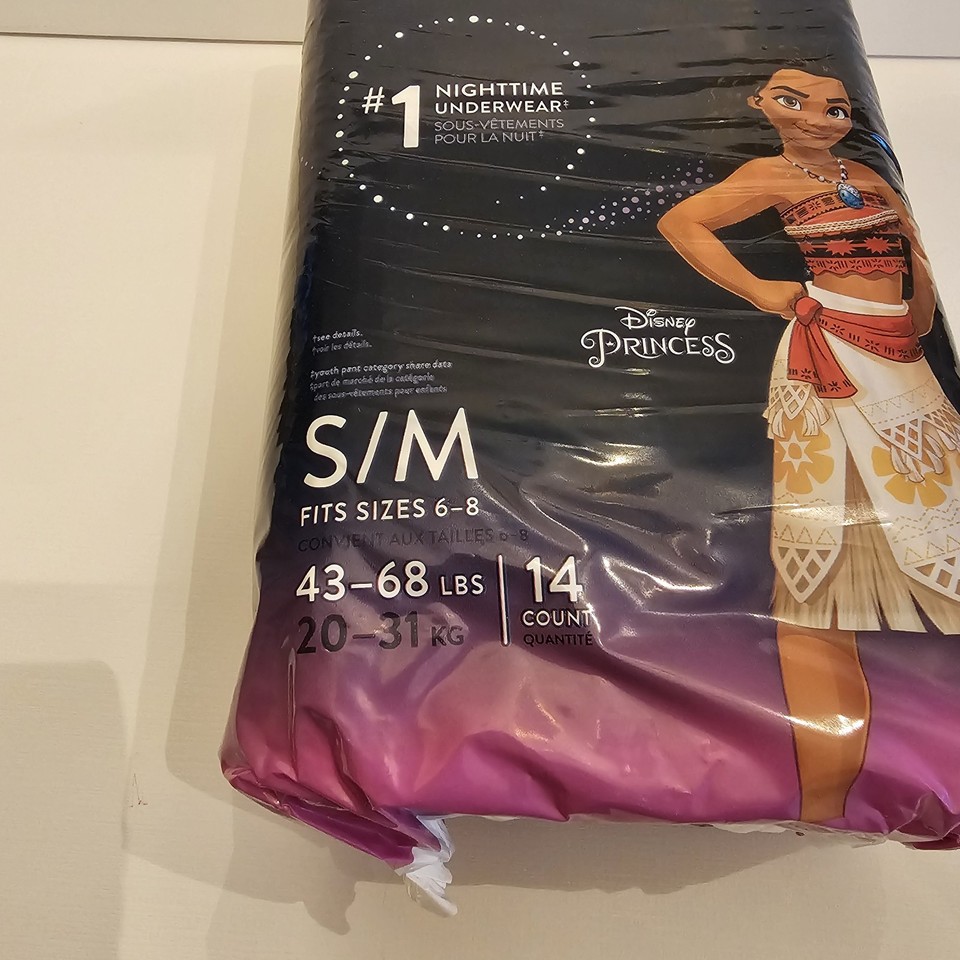 Goodnites Girls Nighttime Bedwetting Underwear Size S/M 43-68lbs Disney ...