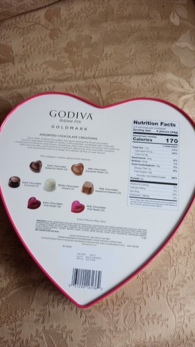 Godiva Goldmark Pink Heart Shaped Souvenir Tin Storage box container ...