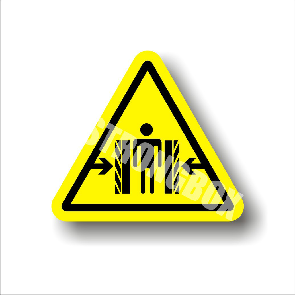 Industrial Safety Decal Sticker caution ENTRAPMENT CRUSHING vert ...