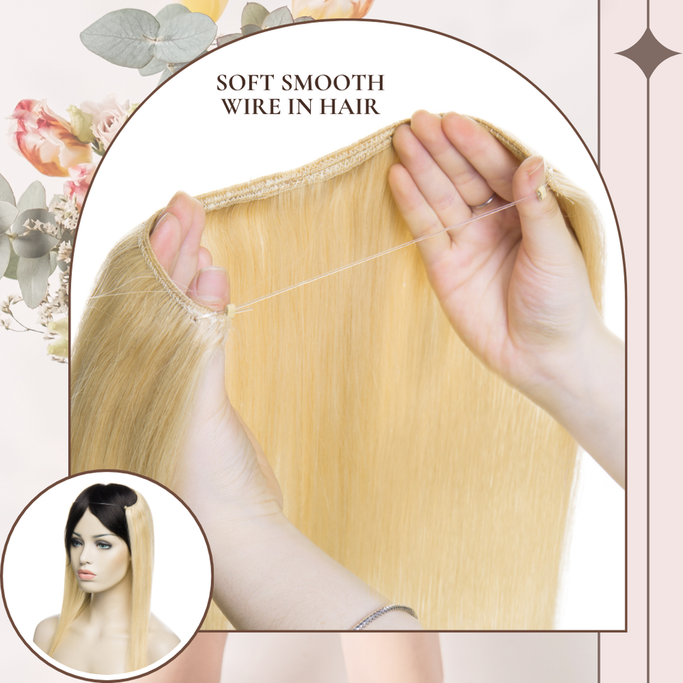 Hidden Secret One Piece Weft Wire on 100% Real Hair Human Extensions ...